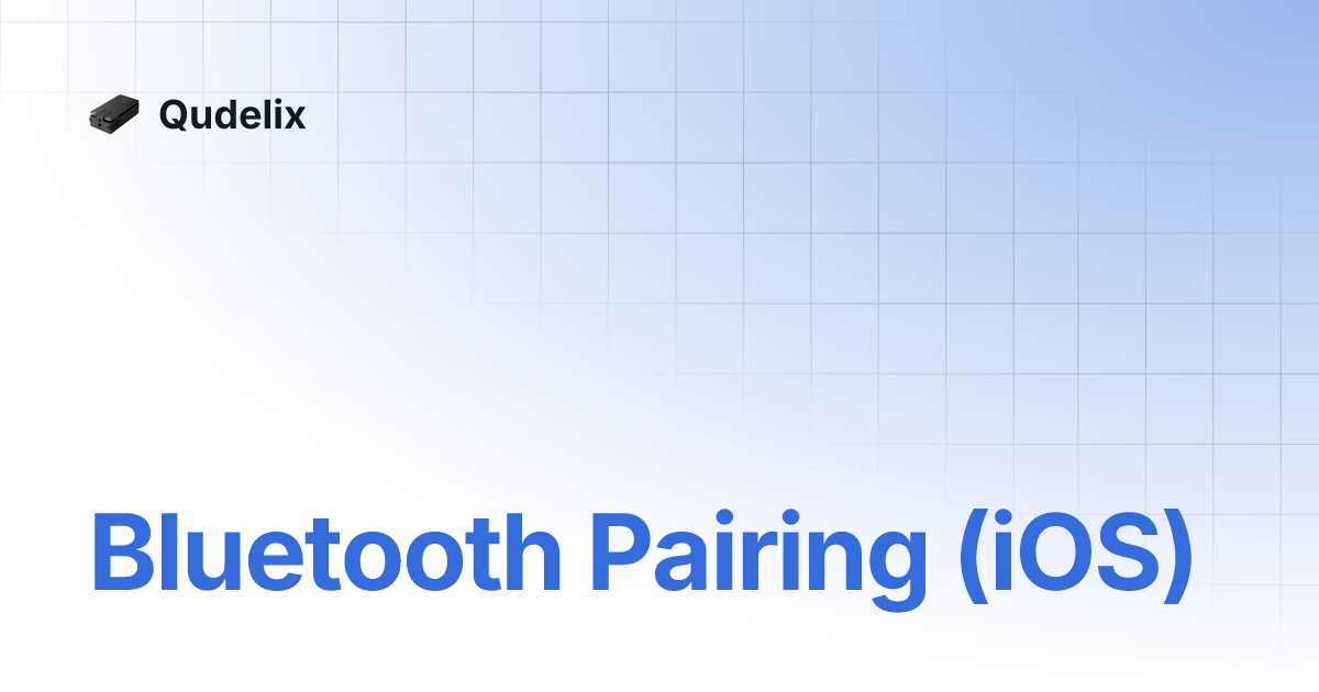 Bluetooth Pairing (iOS) | 5K | Qudelix