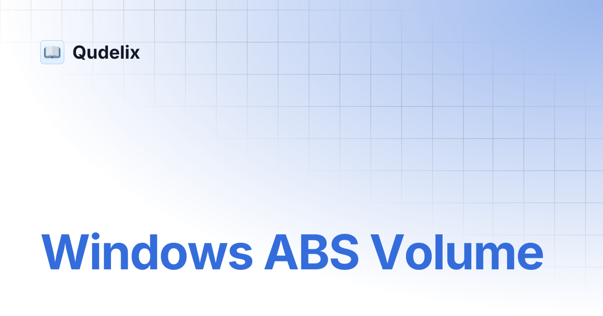 Windows ABS Volume | GENERAL | Qudelix